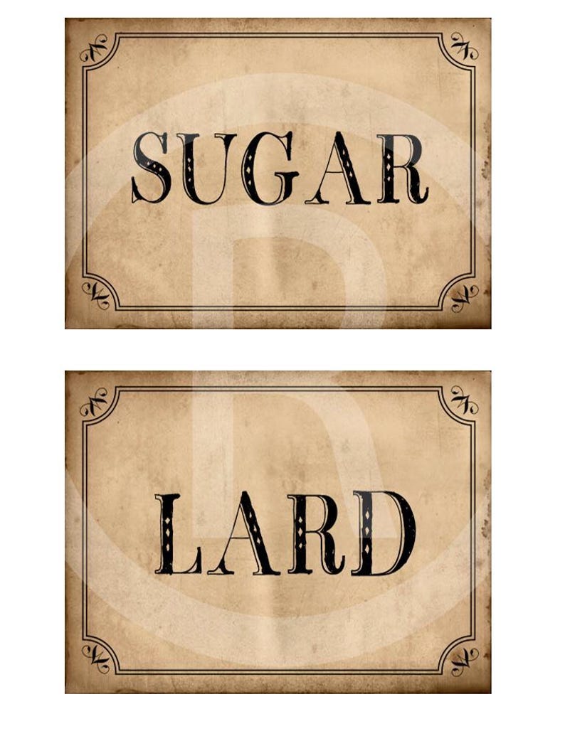 Vintage Primitive Style Labels for Jars, Tags, Boxes ~ Digital Download ...