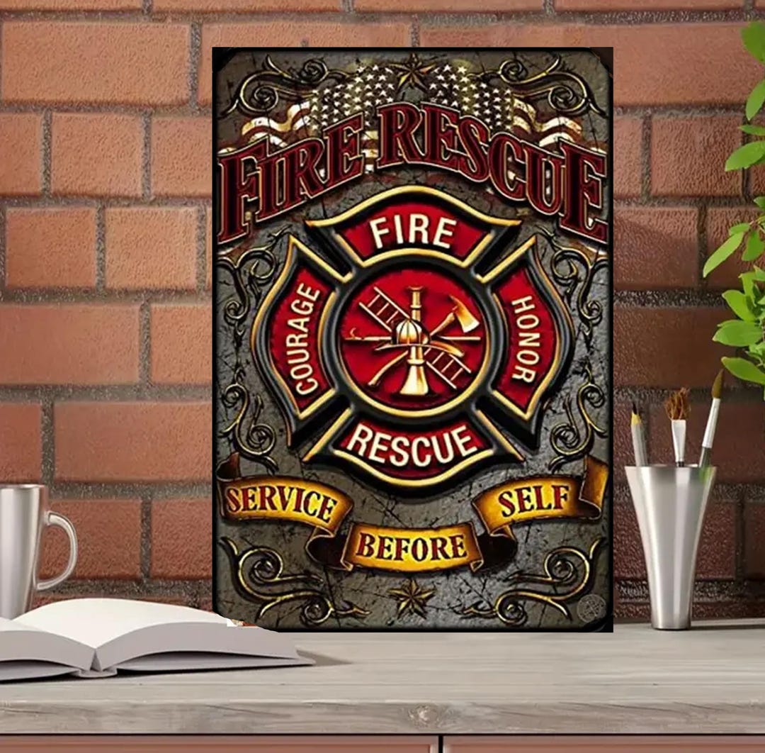 Fire Department Rescue Maltese Cross ~ Metal Sign ~ TS2207 - Etsy