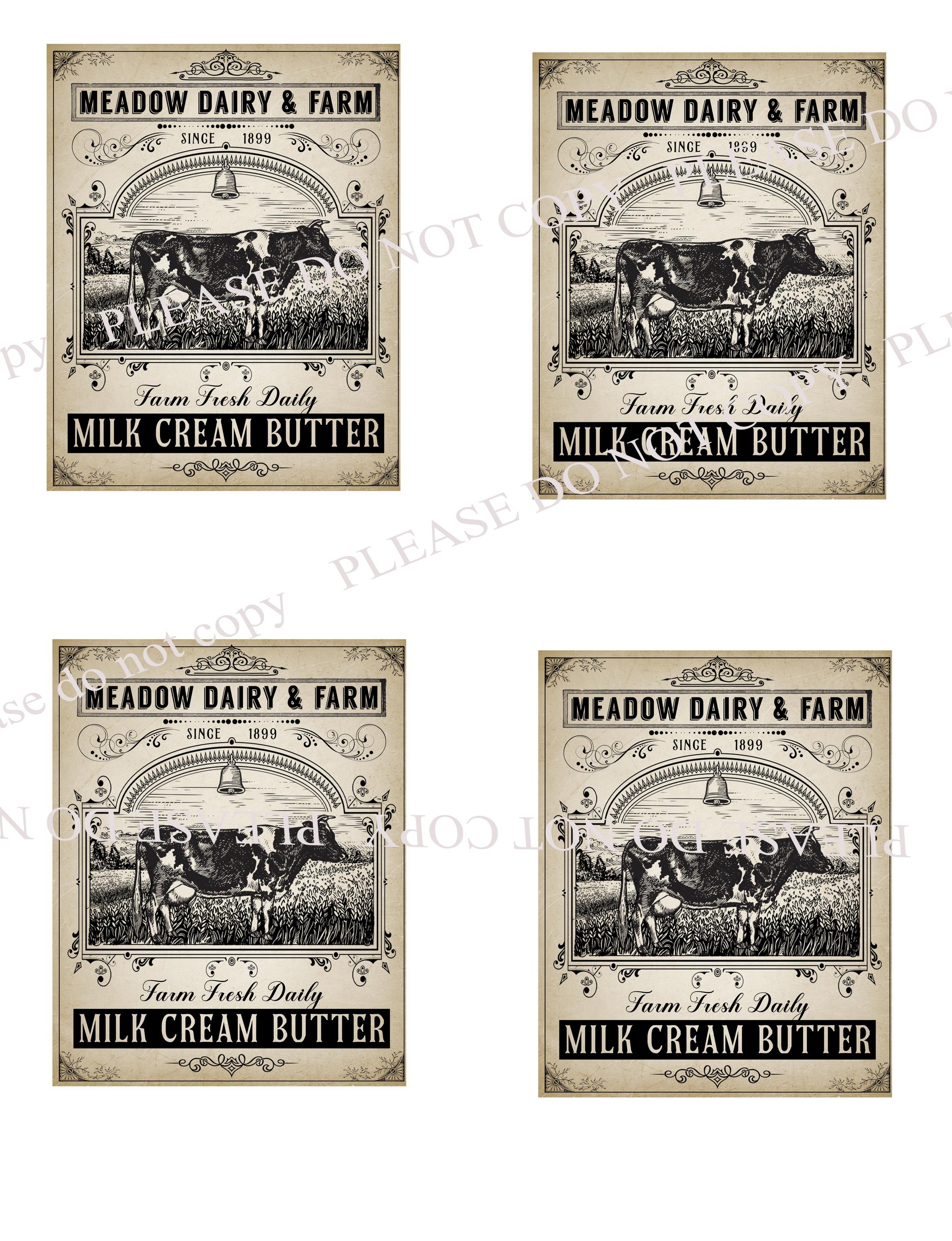 Meadow Dairy Cow Advertising Printed Rice Paper for Decoupage. Various ...
