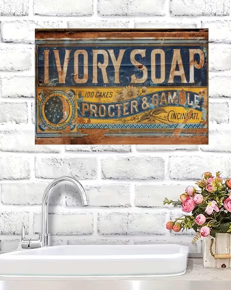 Vintage Looking Ivory Soap ~ Metal Sign ~ Advertising, Laundry, General ...