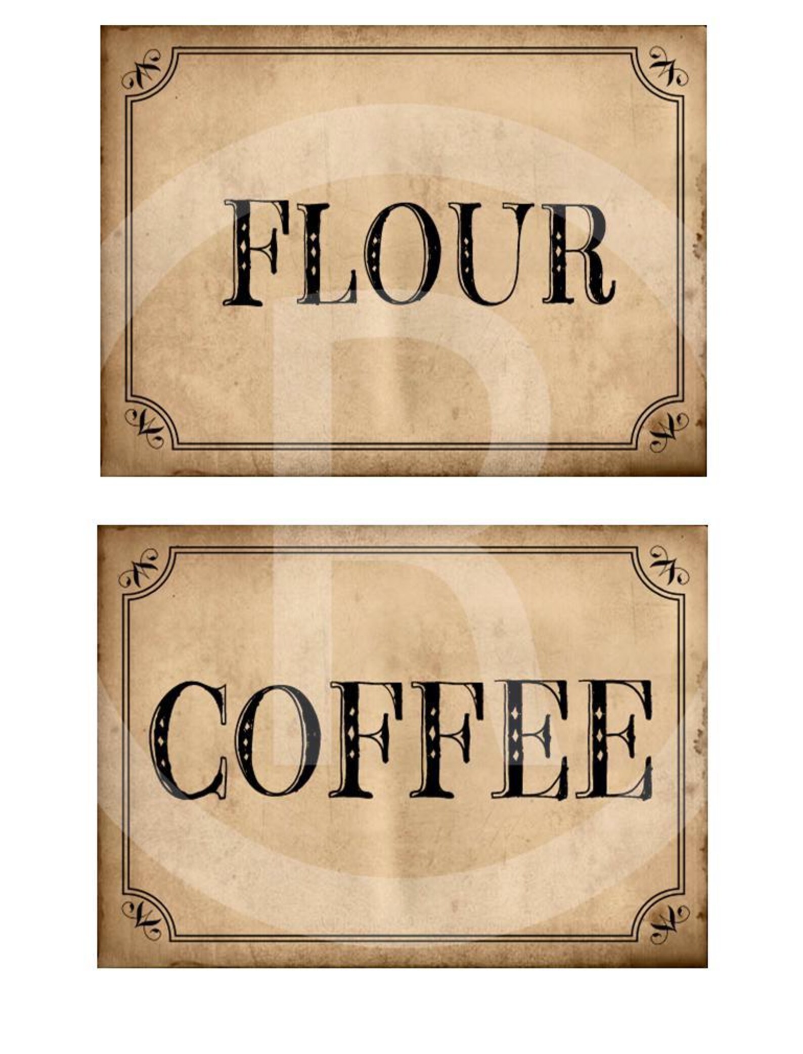 Vintage Primitive Style Labels for Jars, Tags, Boxes Digital Download ...