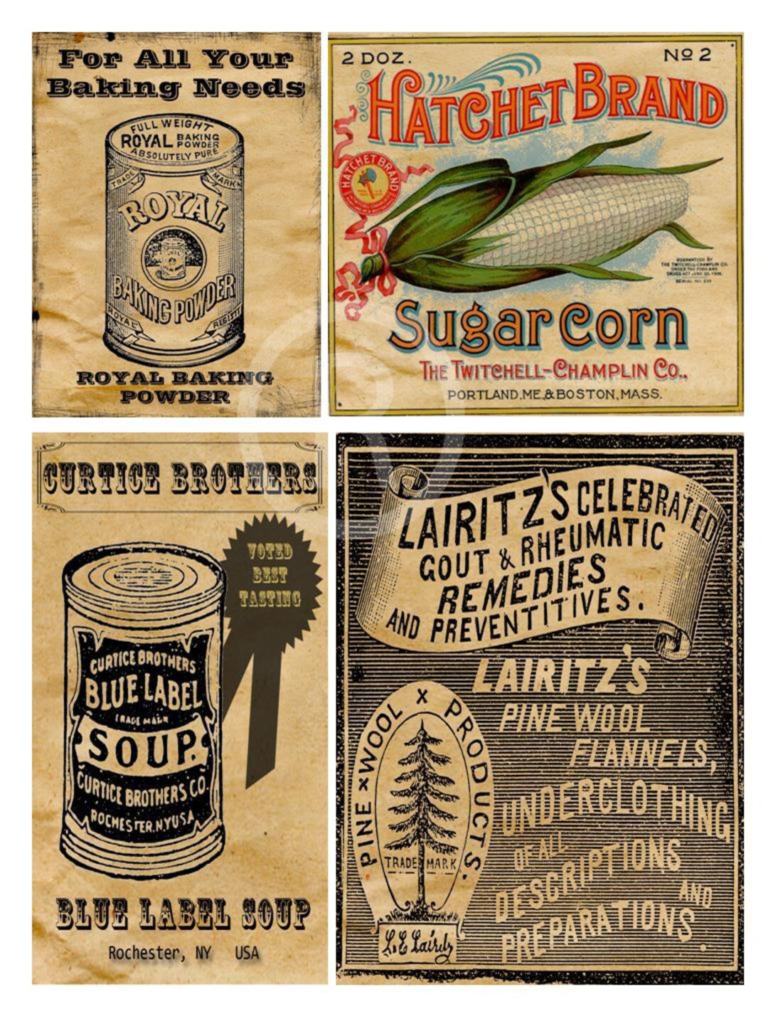 Vintage Primitive Style Labels for Jars, Tags, Boxes ~ Digital Download ...