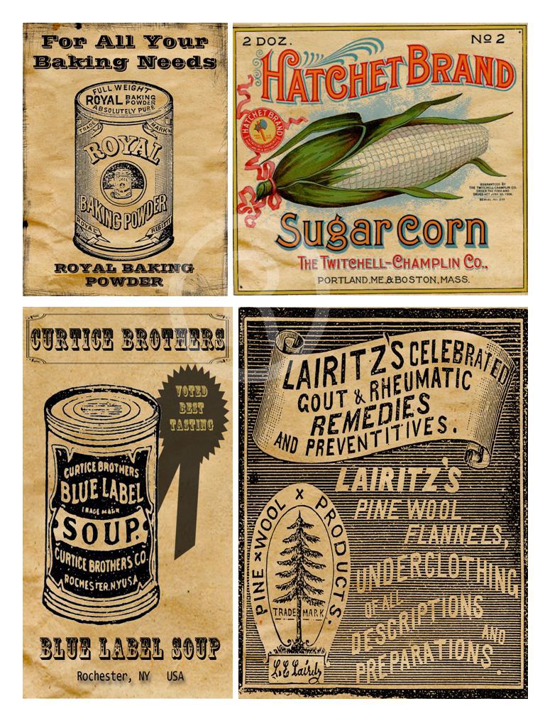 Vintage Primitive Style Labels for Jars, Tags, Boxes ~ Digital Download ...