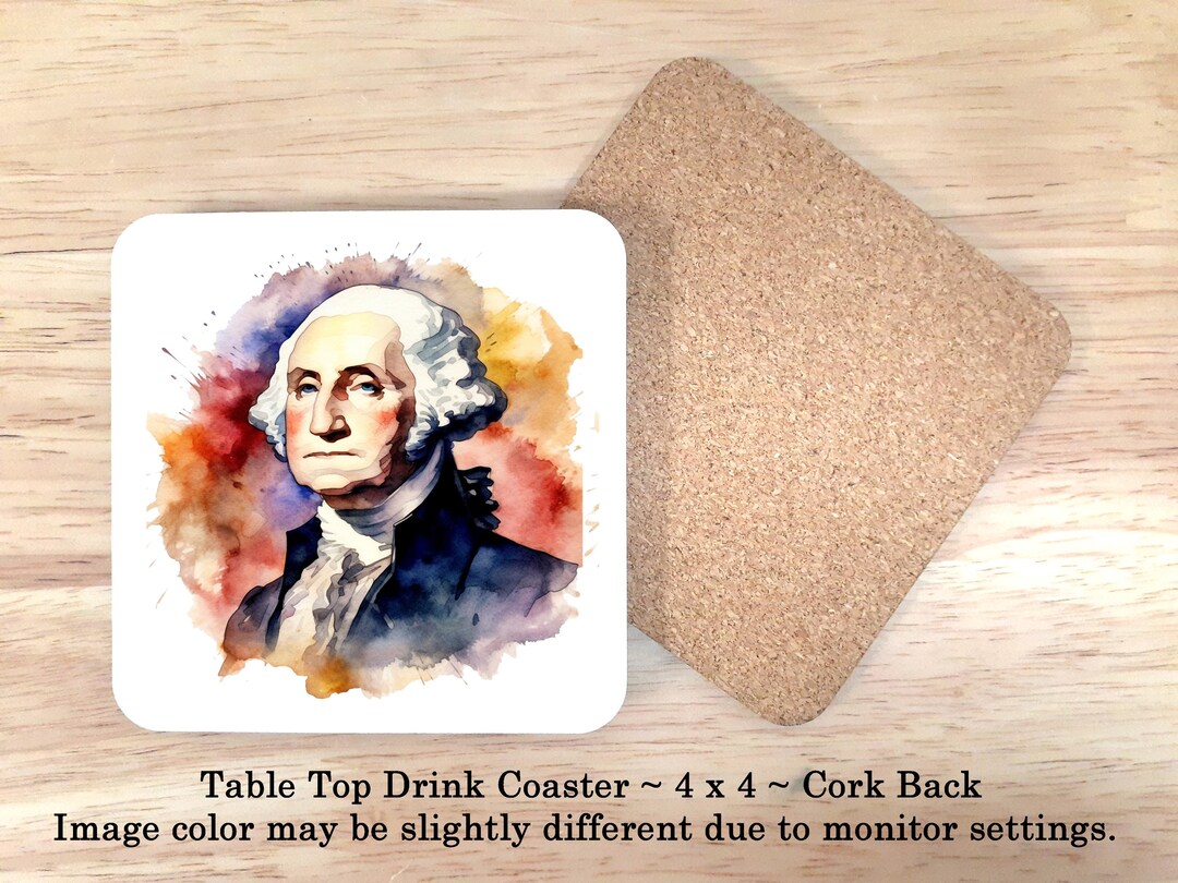 George Washington Drink Coasters ~ Set of 4 ~ Table Top Coasters ~ Cork ...