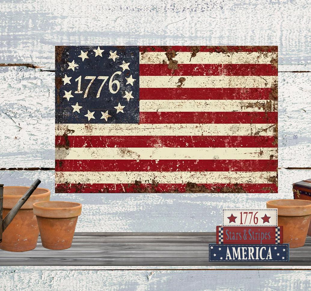 1776 Distressed Betsy Ross Flag ~ Metal Tin Sign ~ TS2234 Colonial ...