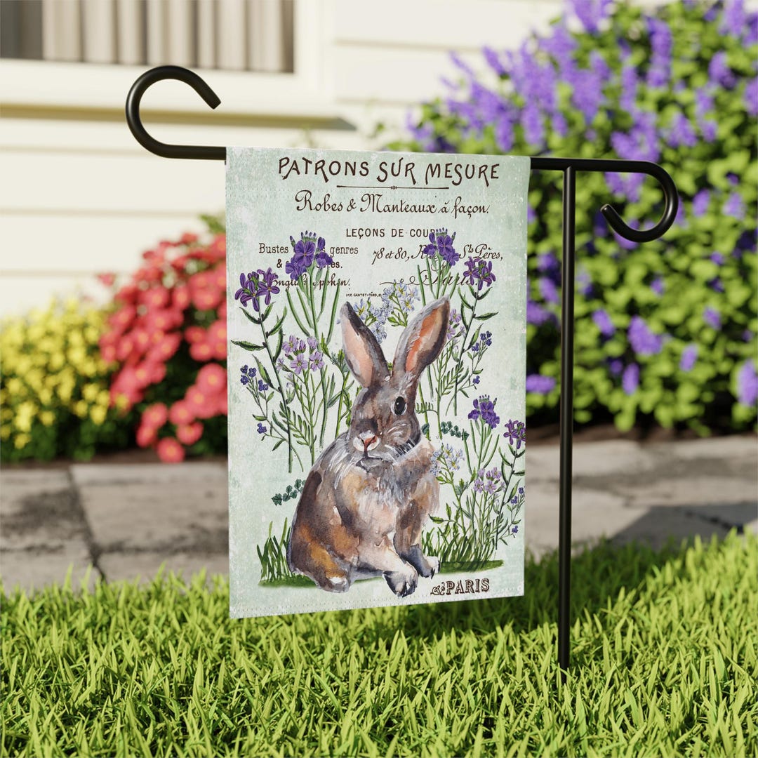 Patrons Sur Mesure Spring French Rabbit Flag Double Sided Quality Flag ...