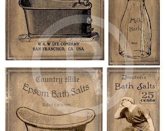 Vintage Style Primitive Labels for Jars, Tags, Boxes Digital Download ...