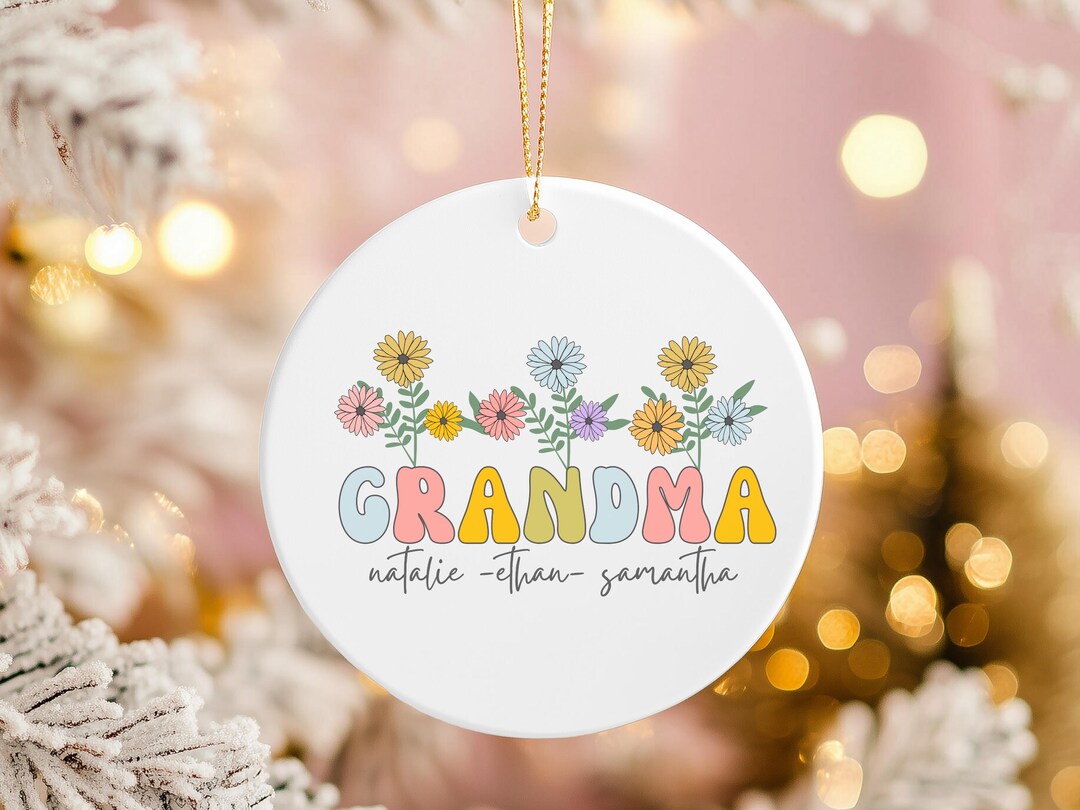 Personalized Grandma Ornament, Custom Family Name Christmas Ornament ...