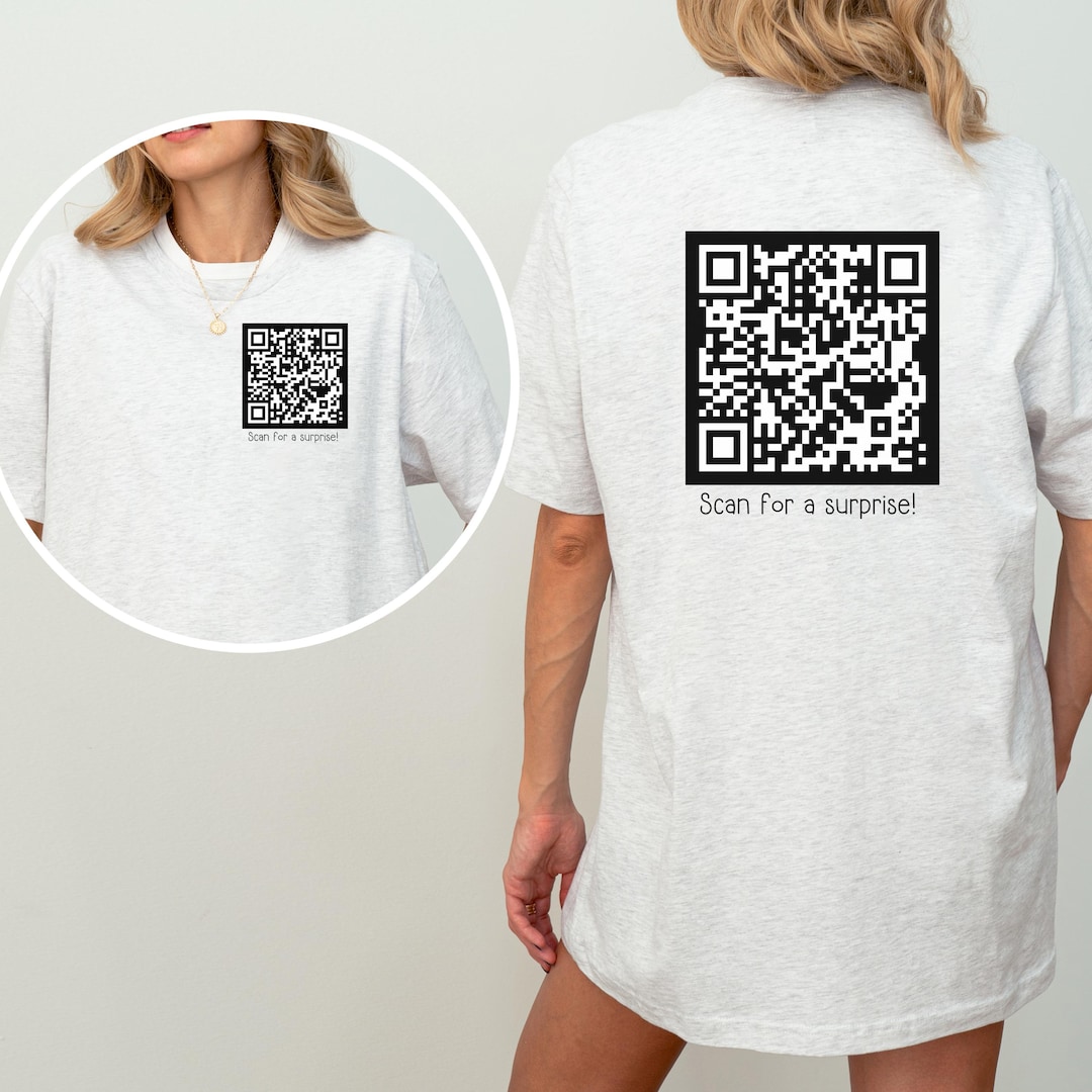 Funny Meme Shirt, Rick Roll QR Code Prank T-shirt , Never Gonna Give ...