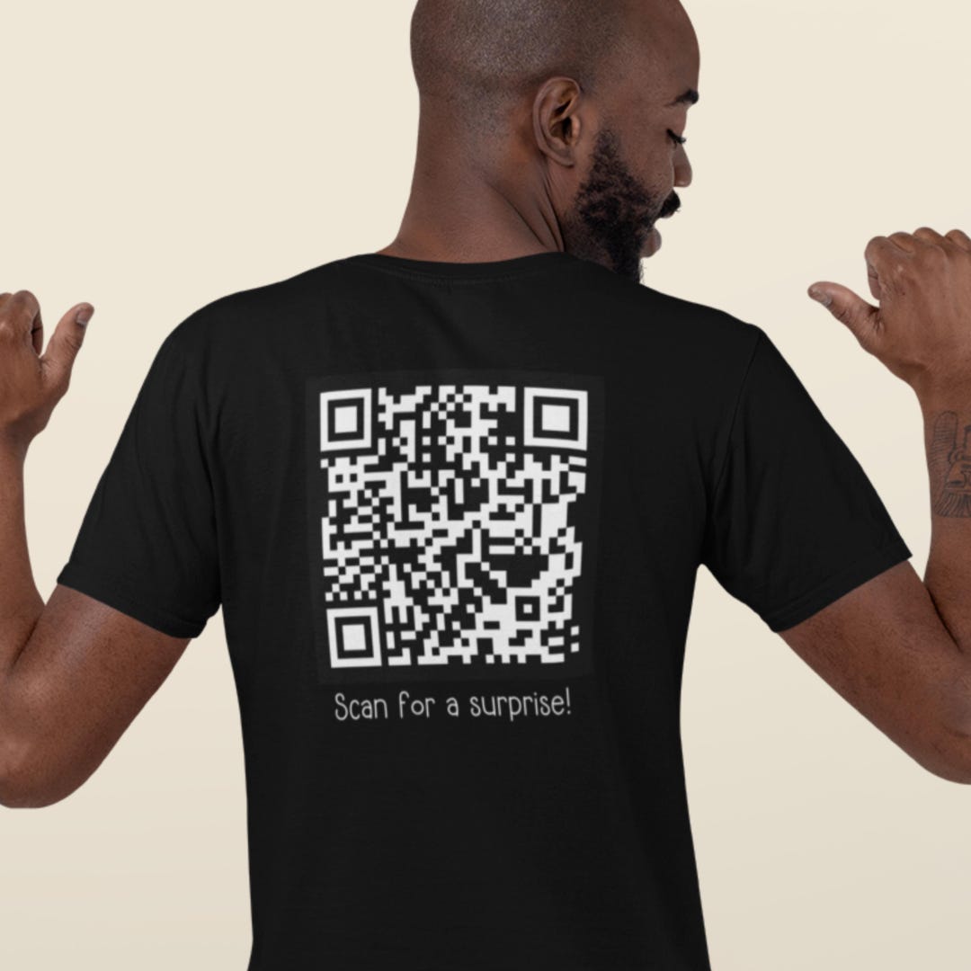 QR Scan Tshirt, Rickroll T-shirt, Rick Astley Meme Tee, Internet Prank ...