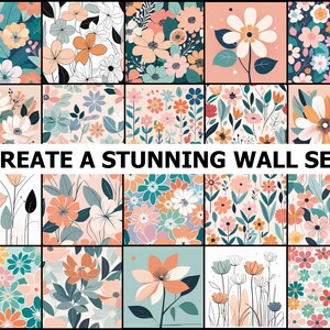 TRANQUIL Square Floral Art Print Calm and Peaceful Decor for Bedroom or ...