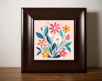 TRANQUIL Square Floral Art Print Calm and Peaceful Decor for Bedroom or ...