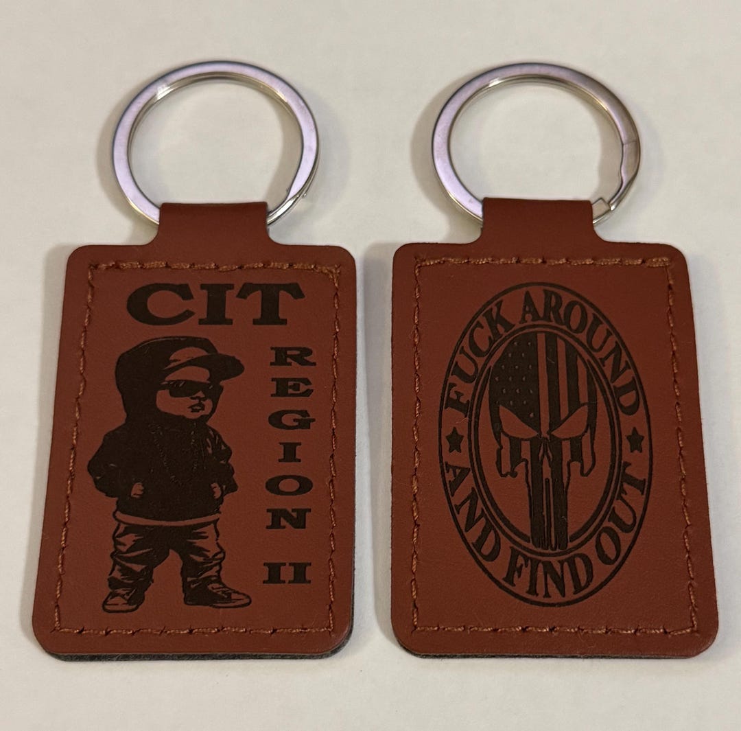 TDCJ - CIT - F. A. F. O. Leather Keychain (can Be Personalized to Your ...