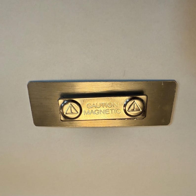 METAL 1”x3” Custom Laser Engraved USPS Name Tag, Silver or Gold, Strong ...