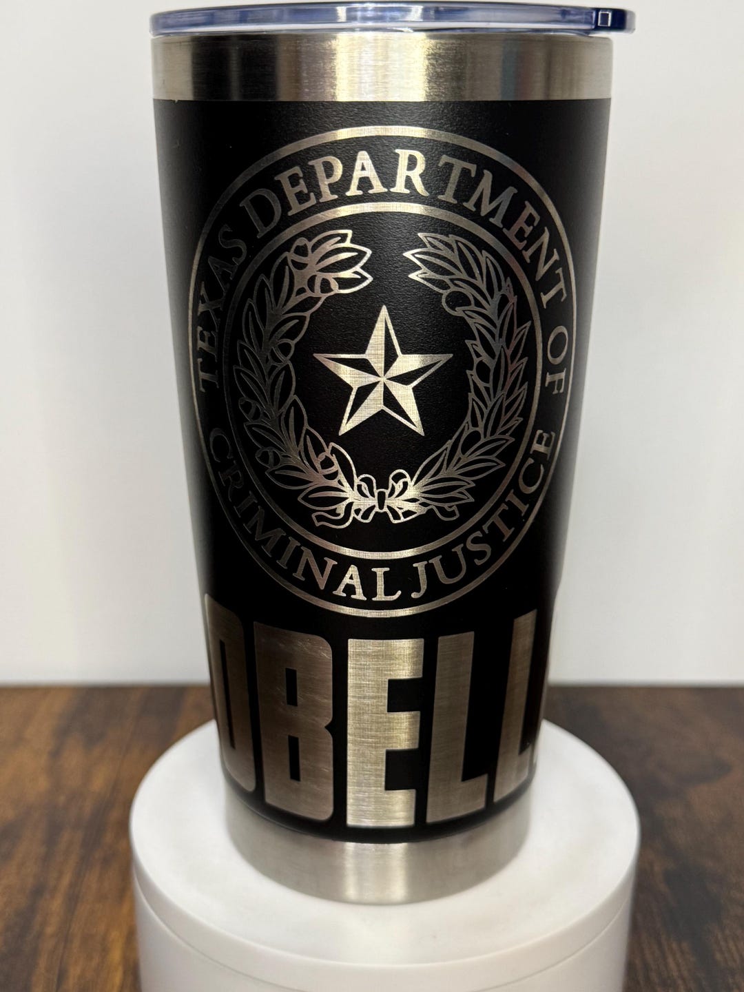 20oz Tumbler, With Custom TDCJ Emblem and Name - Etsy