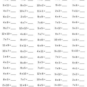 10 Multiplication Worksheets With Answer Key Included | Multiplication ...