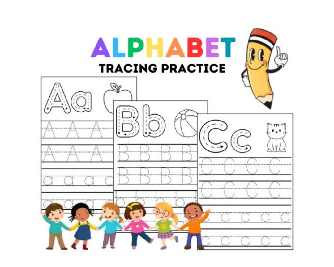 ABC Tracing Practice 26 Letters - Etsy