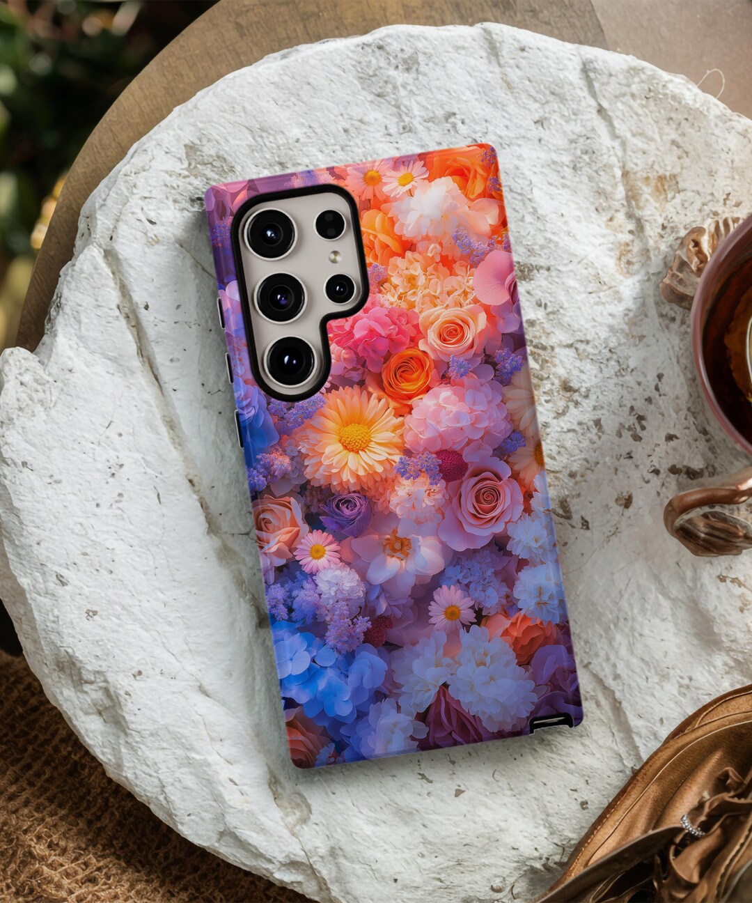 Elegant Floral Bouquet Pixel and Galaxy Phone Case - Delicate Rose ...