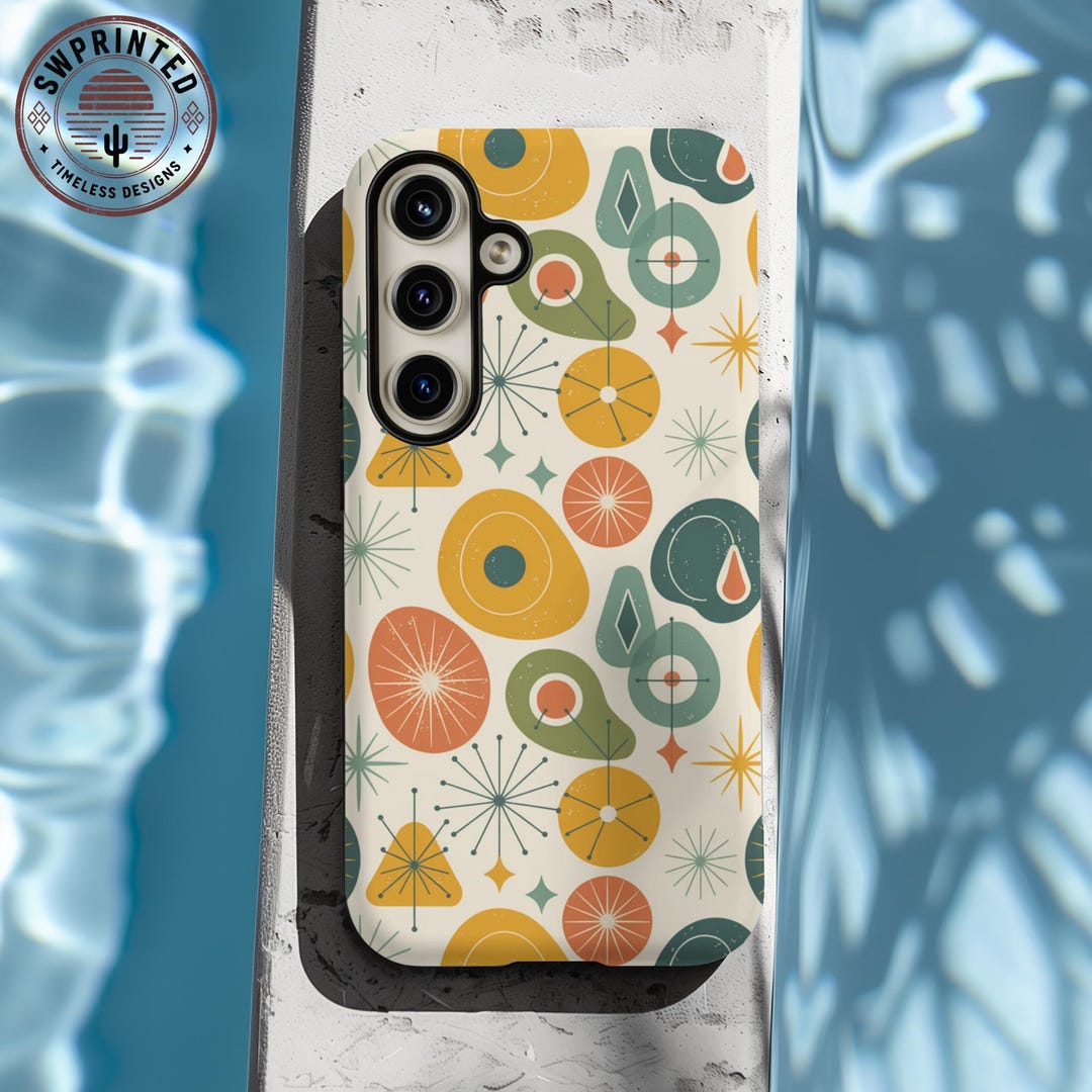 Mid-century Modern Phone Case - Retro Abstract Geometric Art, Vintage ...