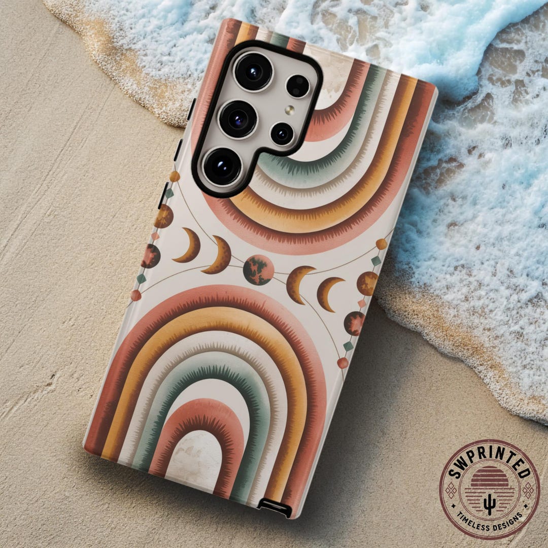 Retro Boho Moon Phase Phone Case - Celestial Minimalist Astrology Gift ...