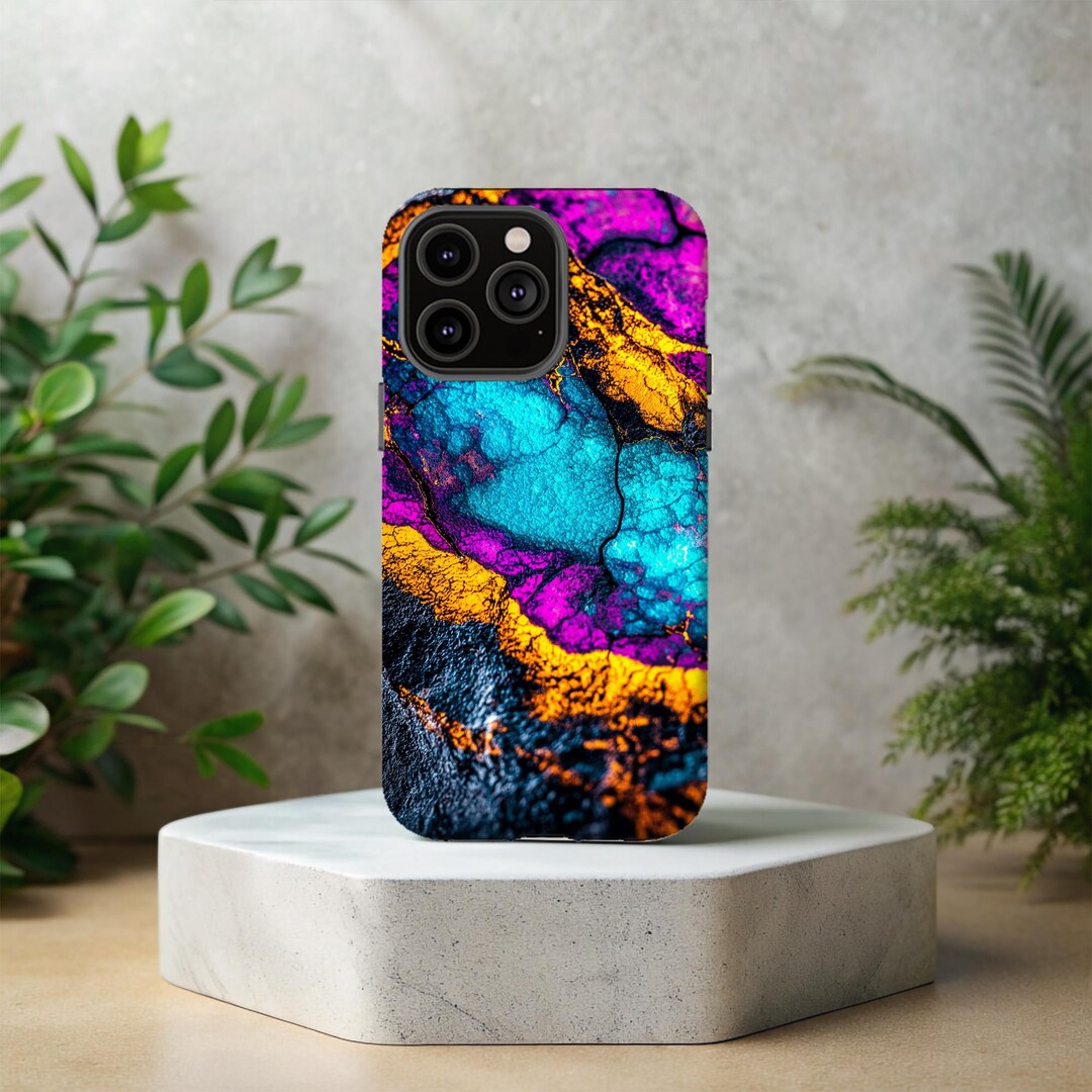 Abstract Gemstone iPhone Case | Bold and Vibrant Crystal Texture Design ...