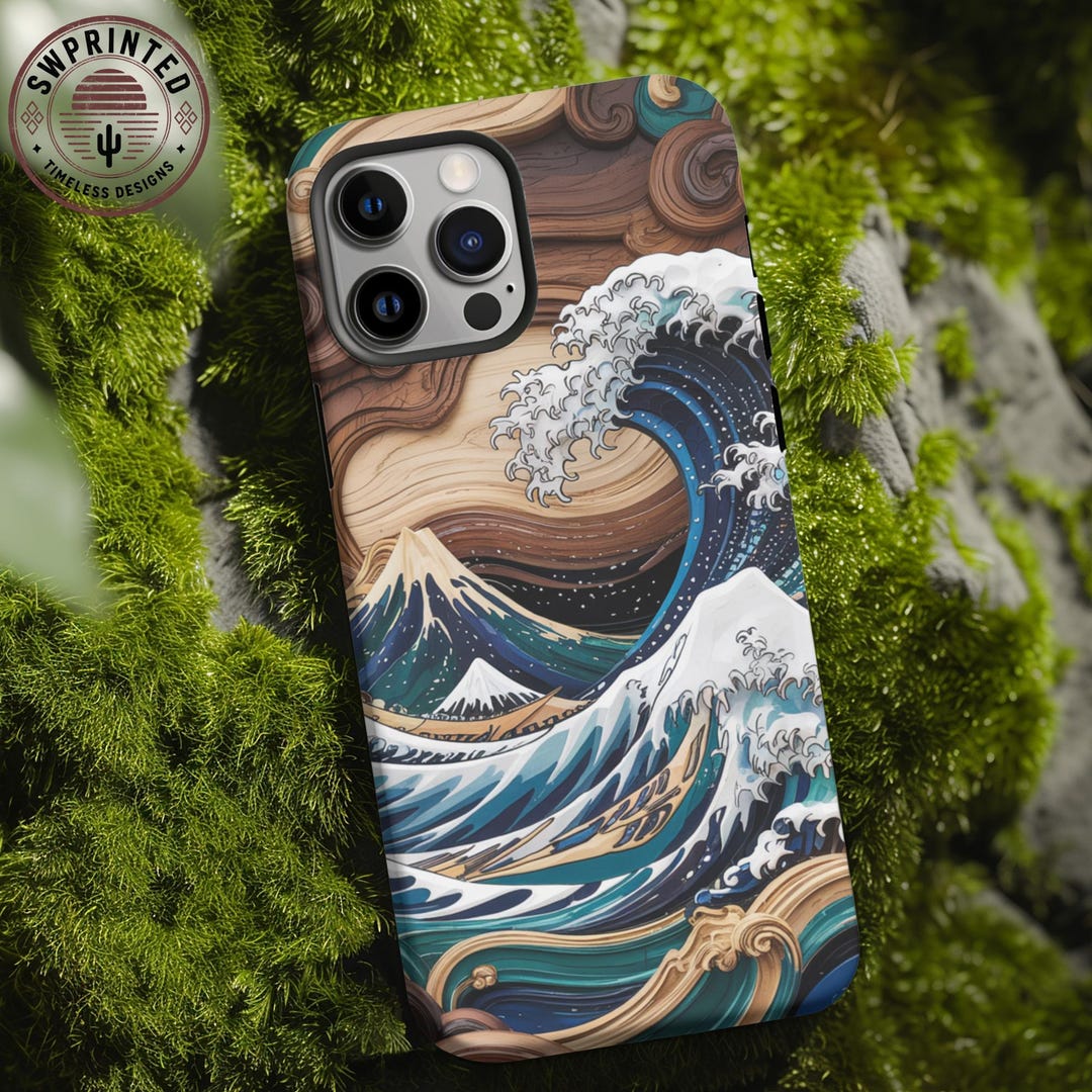 Japanese Wave Phone Case - Hokusai Great Wave Art, Ocean Wave Pattern ...