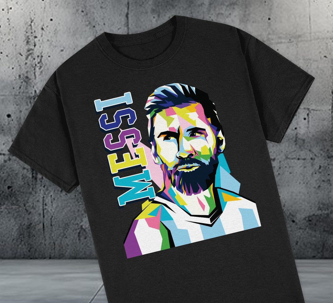 Lionel Messi Abstract, Low Poly, Messi Vintage Shirt, Bootleg, Graphic Tees, Merch Tee, Soccer ...
