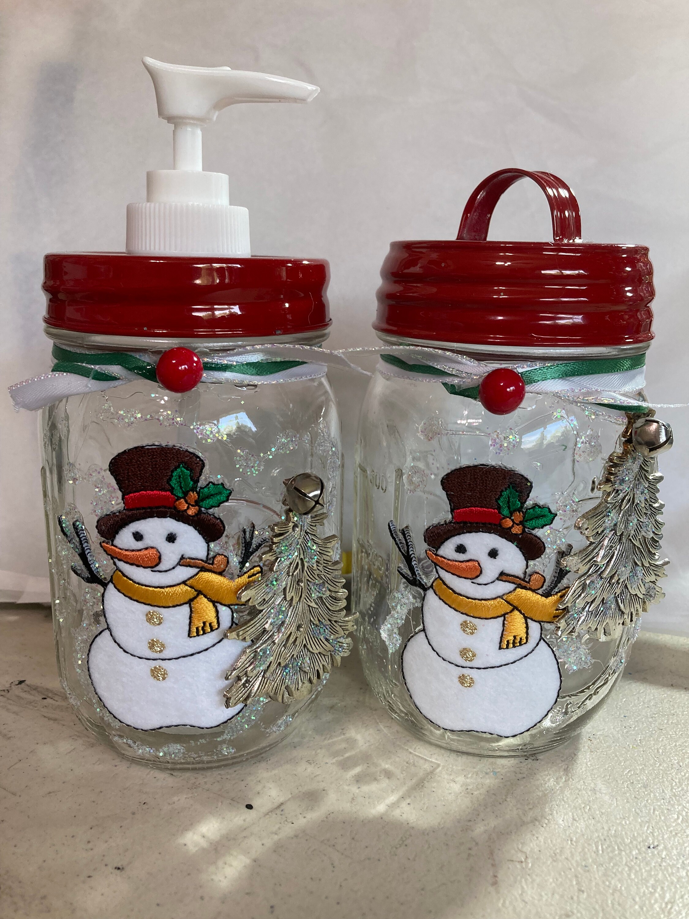 Snowman Soap Dispenser/ Qtip Keeper Set - Etsy