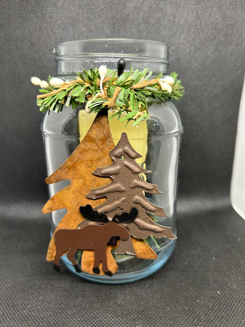 Mason Jar LED Moose - Etsy