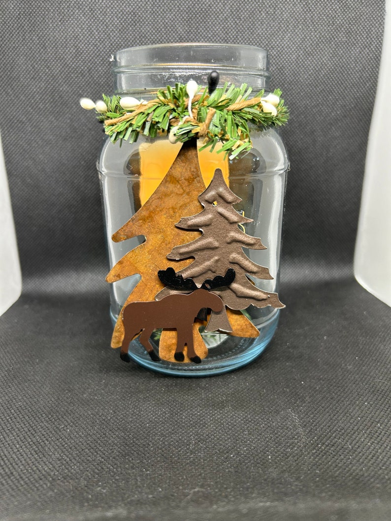 Mason Jar LED Moose - Etsy
