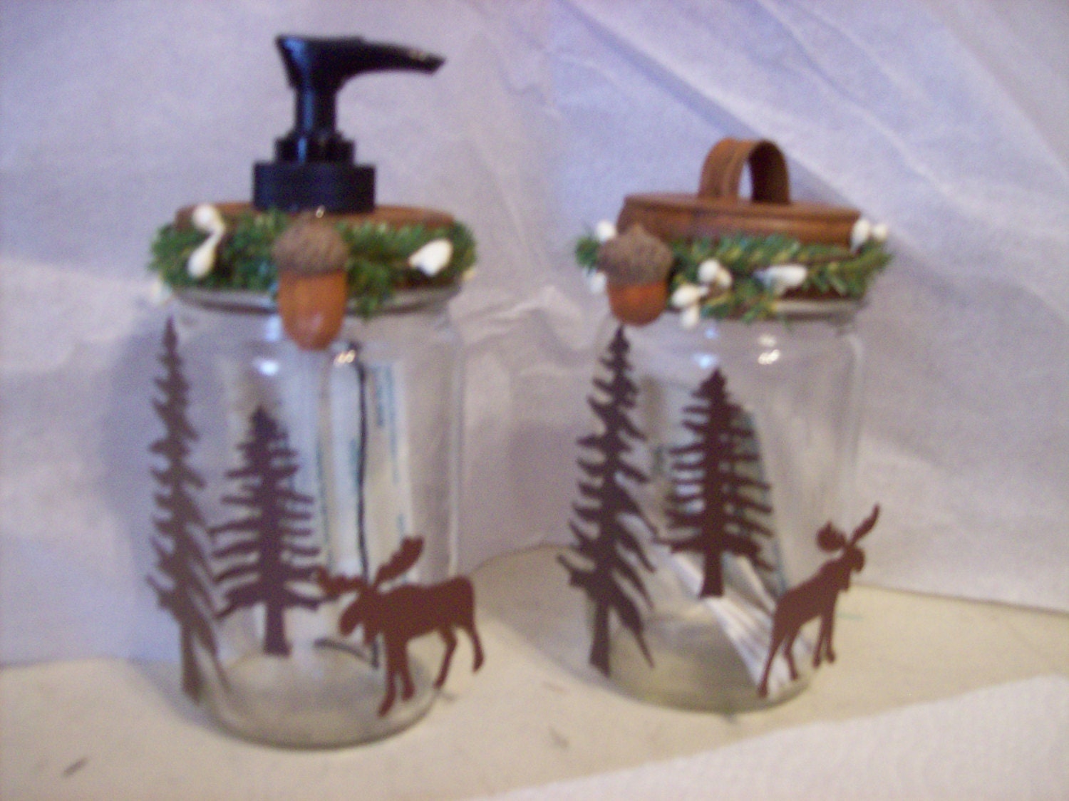 Rustic Mason Jar Set Moose - Etsy
