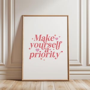 Wall Poster Make Yourself a Priority Hearts Mental Health Self-love ...