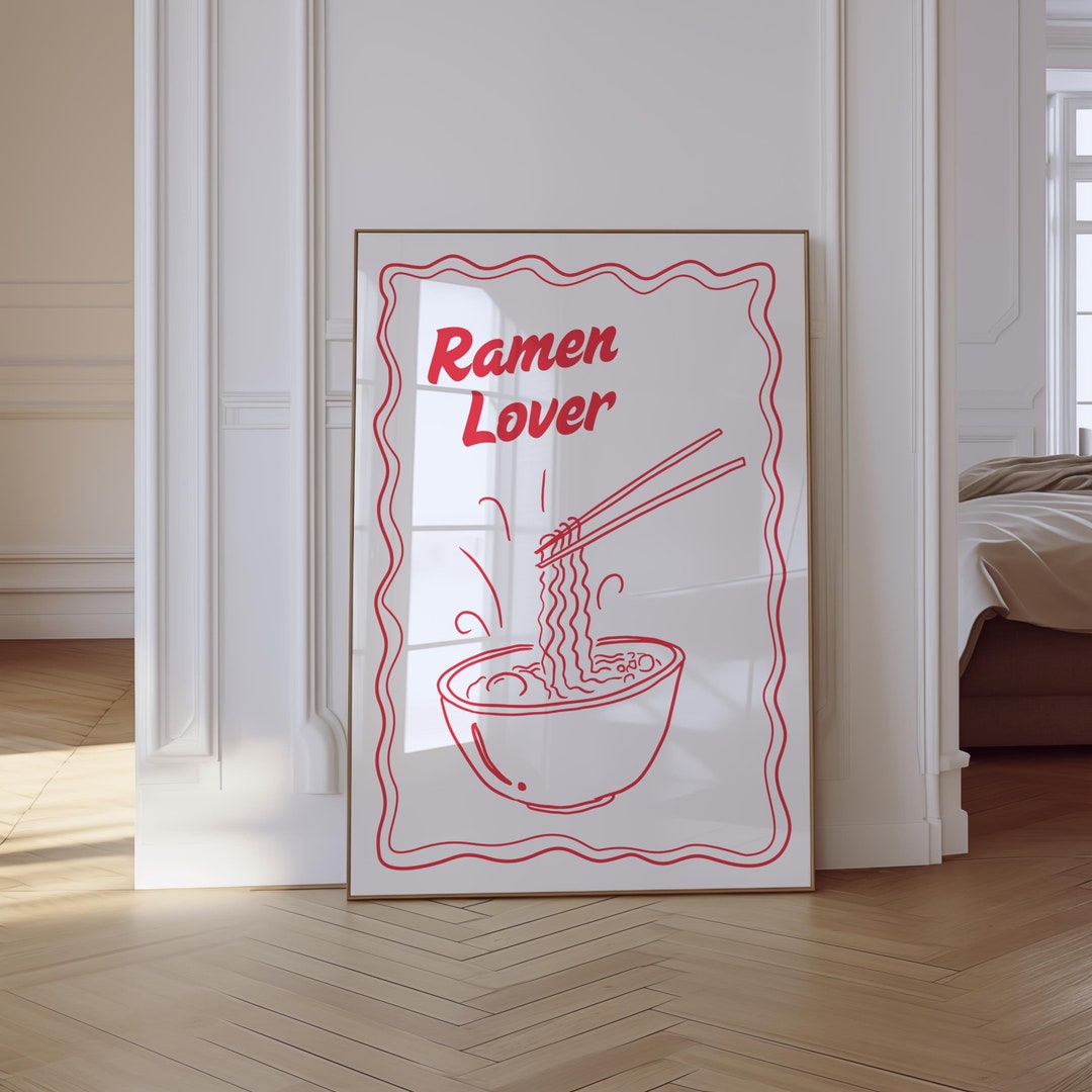 Ramen Lover Red Asian Food Wall Poster Printable, Digital Download - Etsy