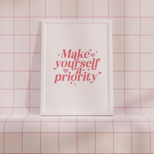 Wall Poster Make Yourself a Priority Hearts Mental Health Self-love ...