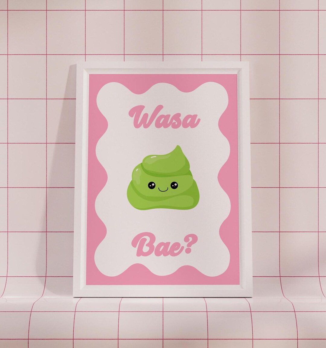 Wasa Bae Wasabi Suchi Kawaii Funny Food Pink Printable Wall Poster ...