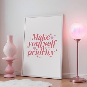 Wall Poster Make Yourself a Priority Hearts Mental Health Self-love ...