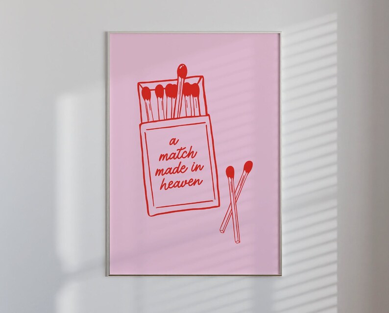 Poster A Match Made in Heaven Wall Art Matches Matchbox Printable ...