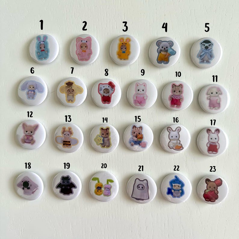 Cute Animal Critter Button Pins - Etsy