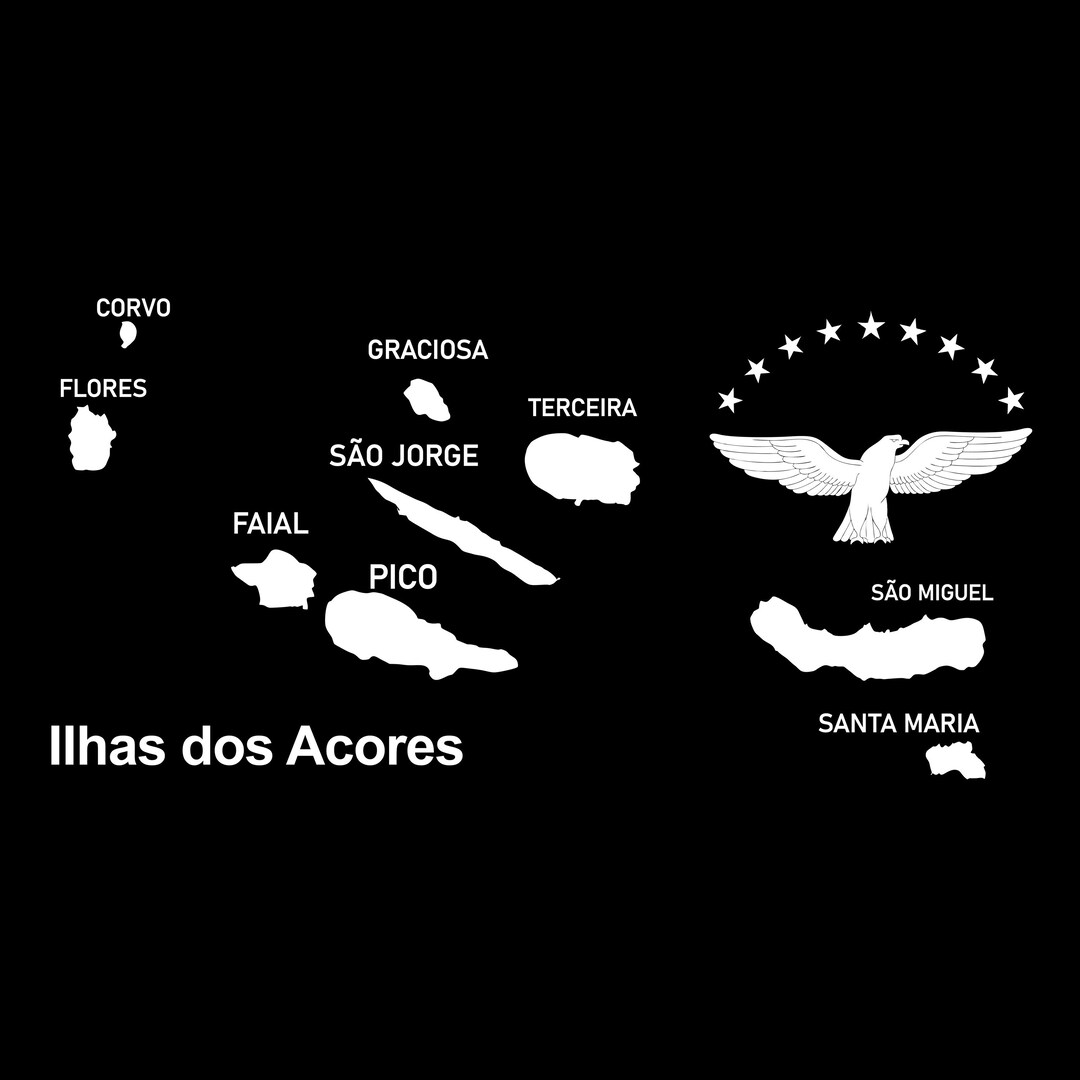 Azores Islands Map PNG – Ilhas Dos Açores Silhouette Design | Digital ...