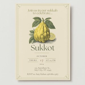 EDITABLE Sukkot Greetings, Jewish Holiday Card, Classy Retro Greetings ...