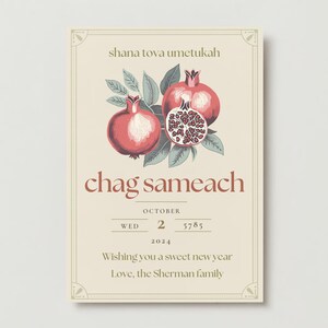 EDITABLE Rosh Hashanah Greetings, Jewish Holiday Card, Classy Retro ...