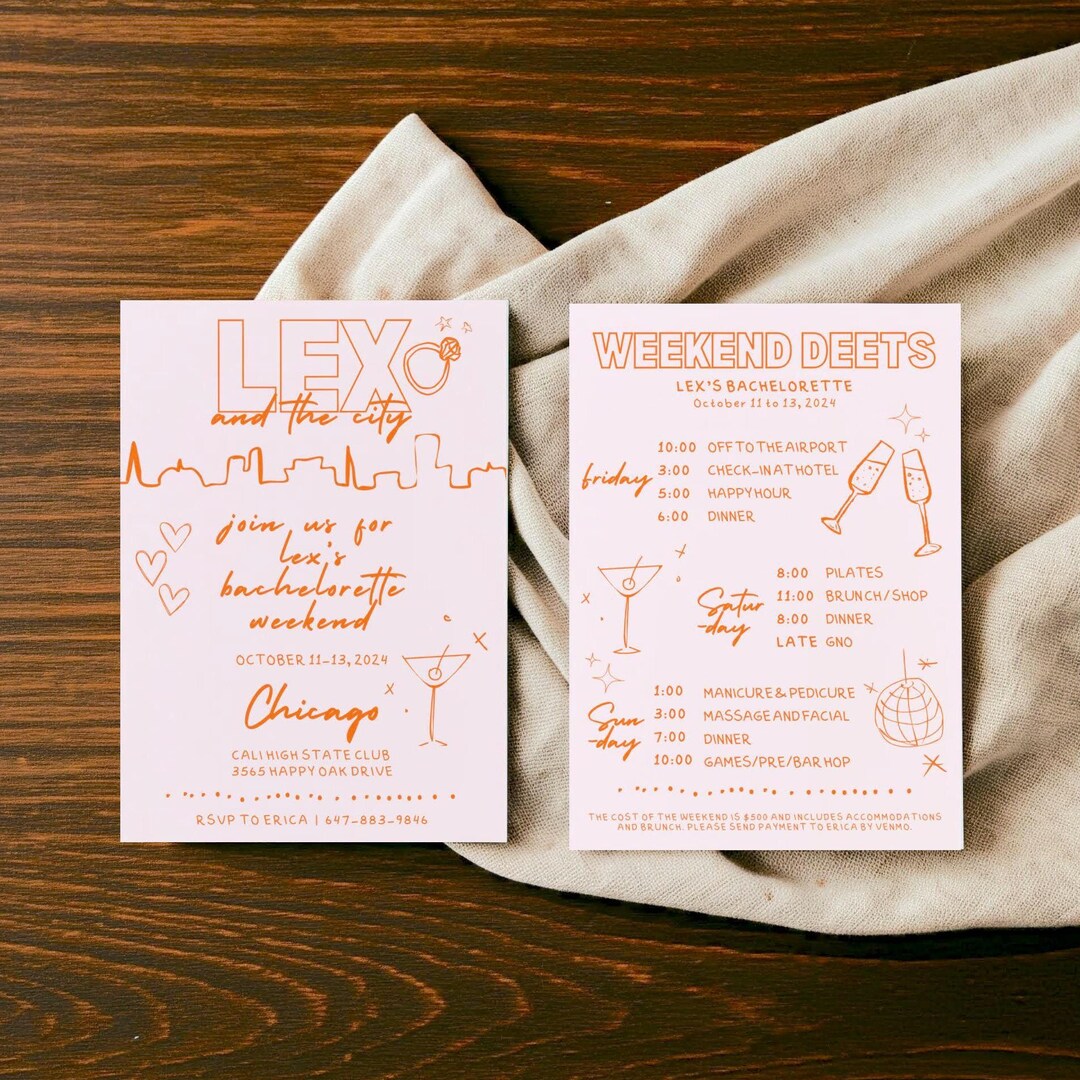 Editable Sex and the City Theme Bachelorette Invite Template, Printable ...