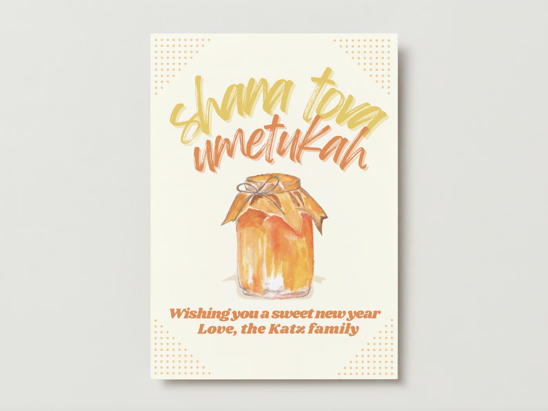 EDITABLE Rosh Hashanah Greetings, Jewish Holiday Card, Classy Modern ...