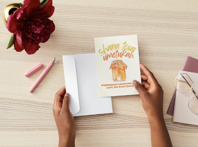 EDITABLE Rosh Hashanah Greetings, Jewish Holiday Card, Classy Modern ...