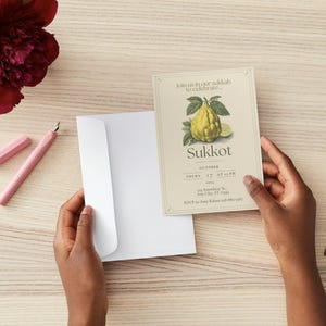 EDITABLE Sukkot Greetings, Jewish Holiday Card, Classy Retro Greetings ...