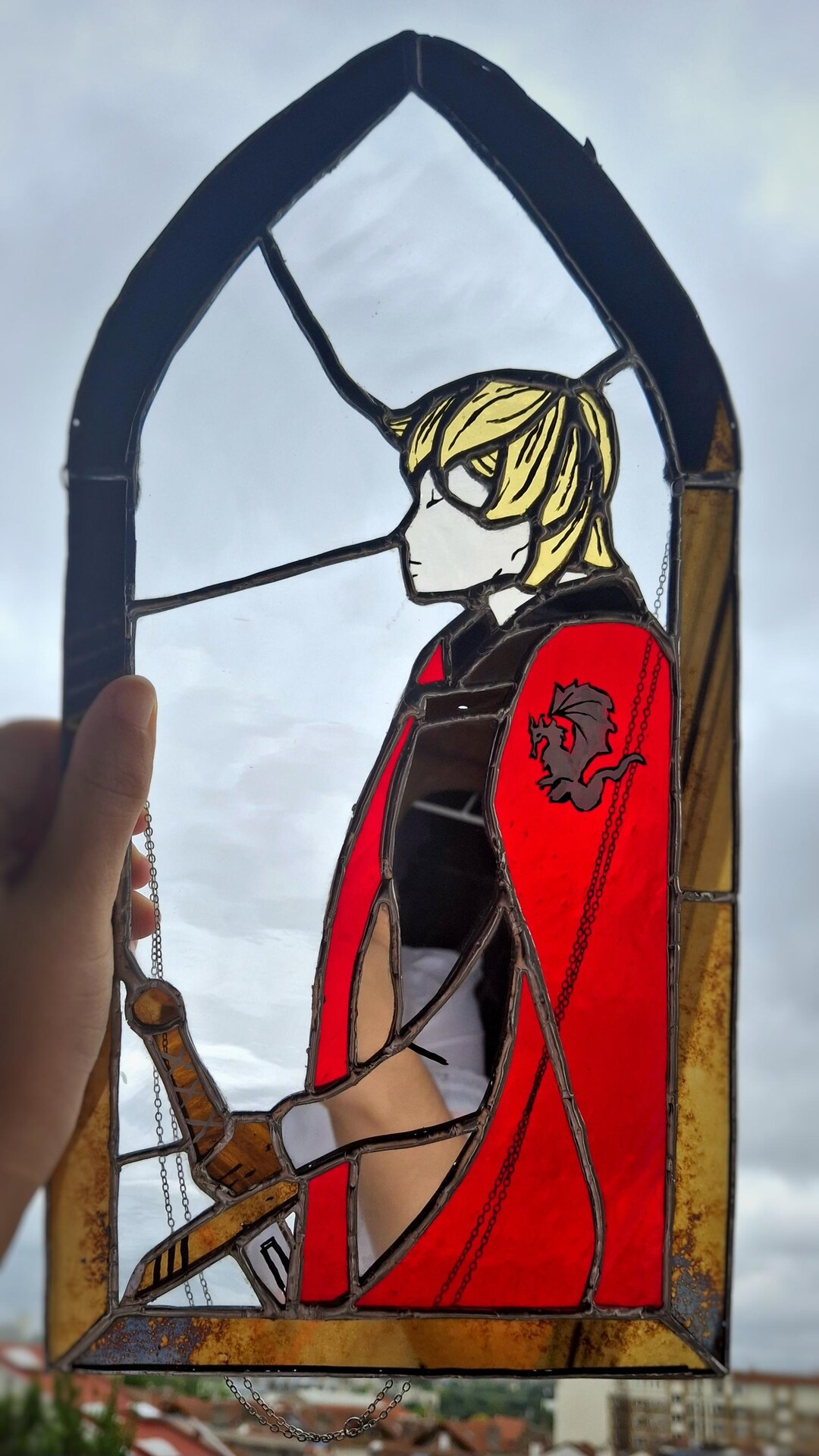 Merlin BBC - Arthur Pendragon Stained Glass - Merthur Art - Etsy
