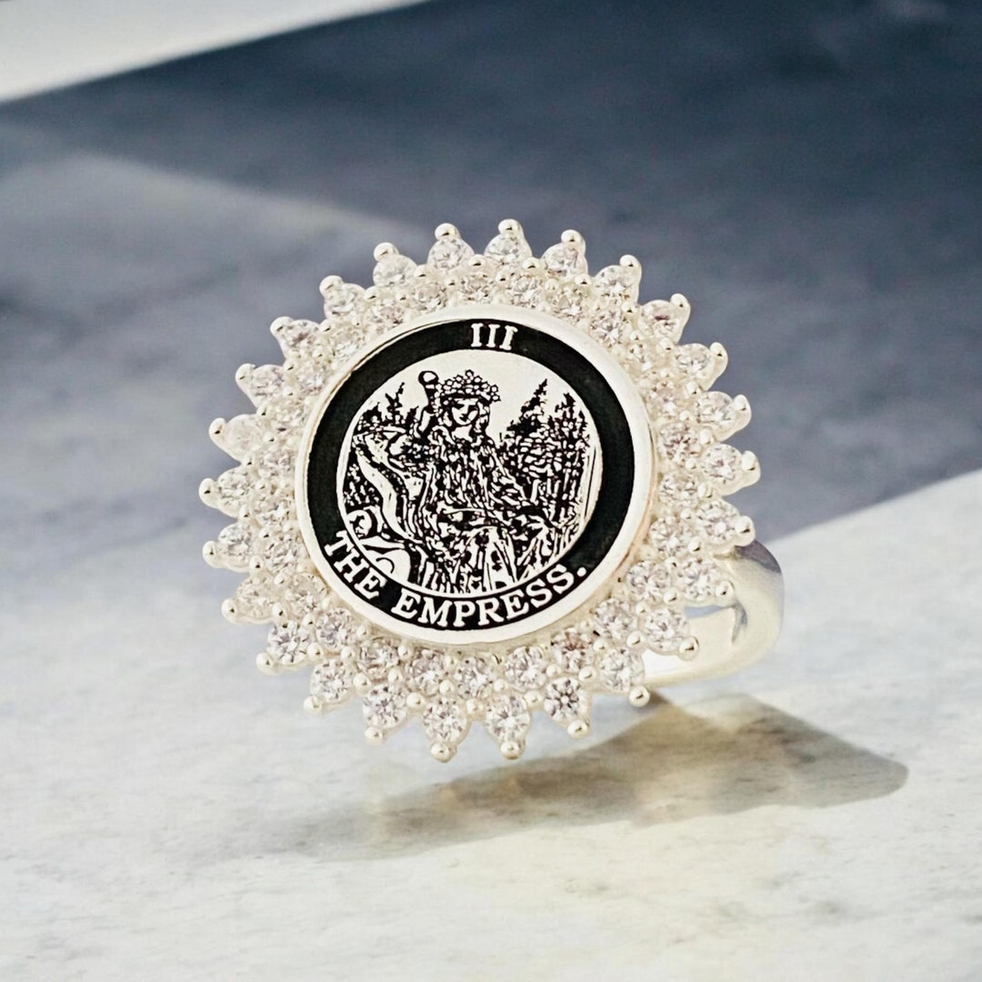 Personalized Tarot Card Ring, Silver Stone Tarot Card Ring,tarot Silver ...