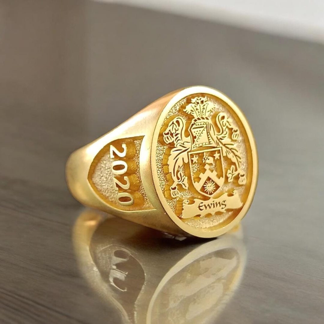 Micron Coating Family Ring, Family Crest Rings, Custom Signet Ring ...