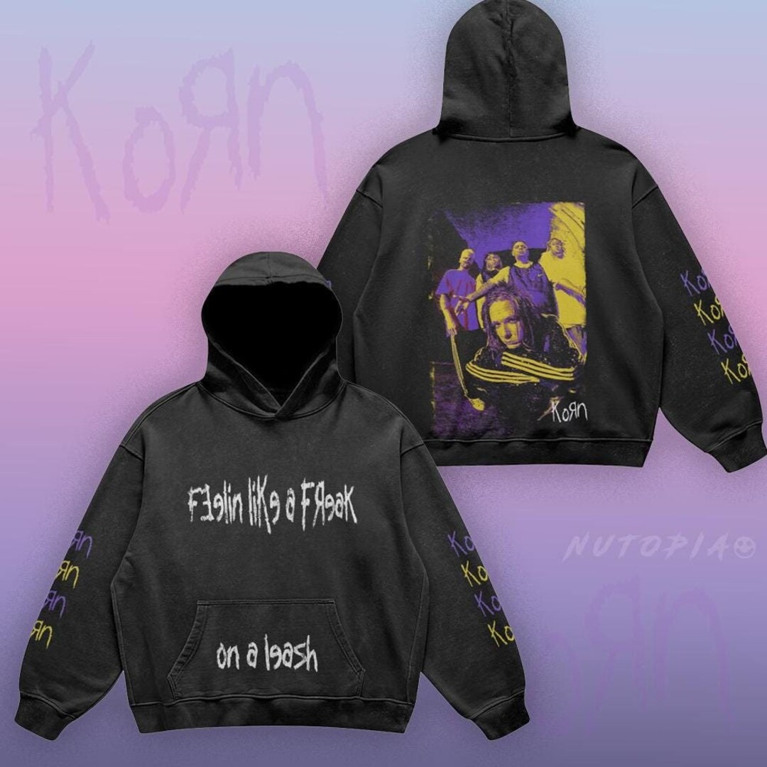 Korn Y2K Retro Oversized Super Heavyweight Hoodie Freak on A Leash - Etsy
