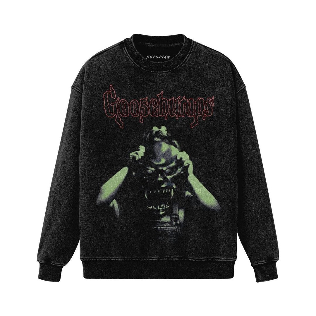 Goosebumps Haunted Mask Vintage Oversized Faded Heavy Crewneck ...
